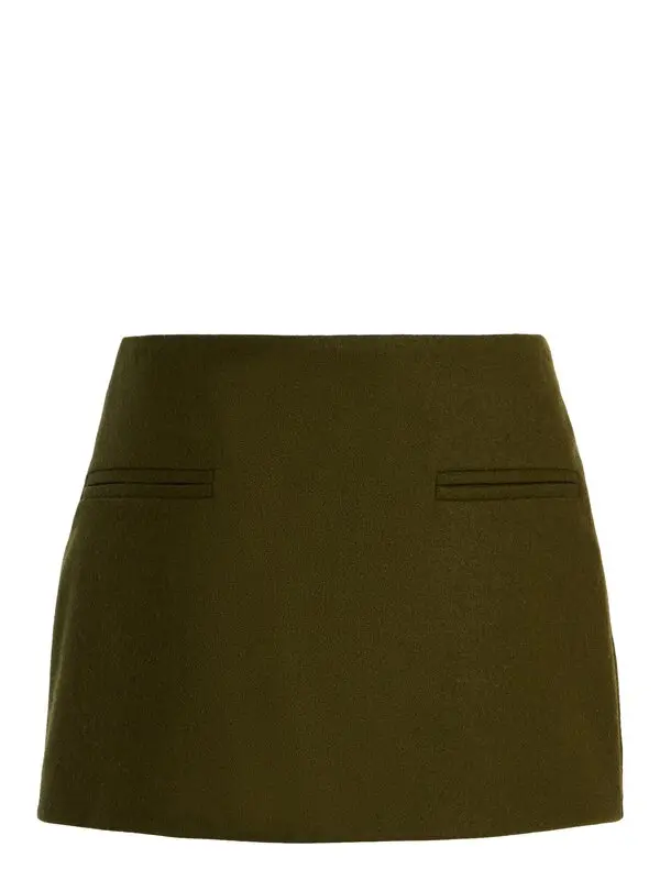 SLOAN Fitted Wool Mini Skirt - Green