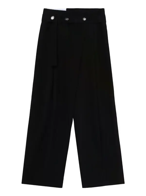 ENFOLD Pleated Wrap Trousers - Black
