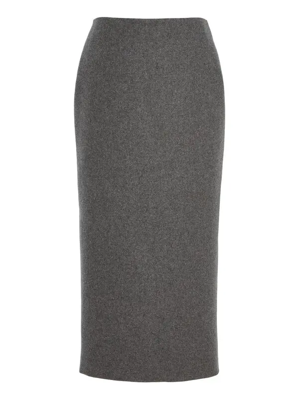 SLOAN Wool Pencil Skirt - Grey