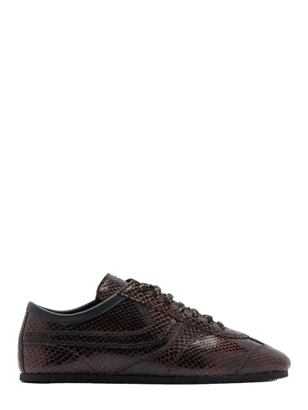 Dries Van Noten Snake-effect Leather Sneakers - Animal