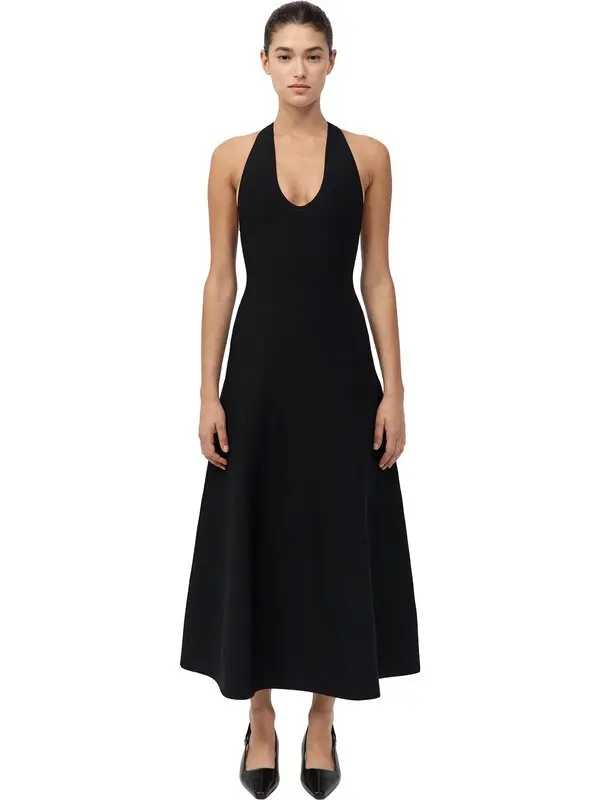 ST AGNI Sculpted Knit Dress - Black