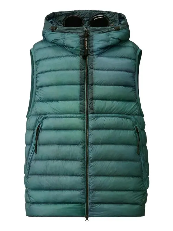 C.P. COMPANY Hooded Quilted Down Gilet - Blue