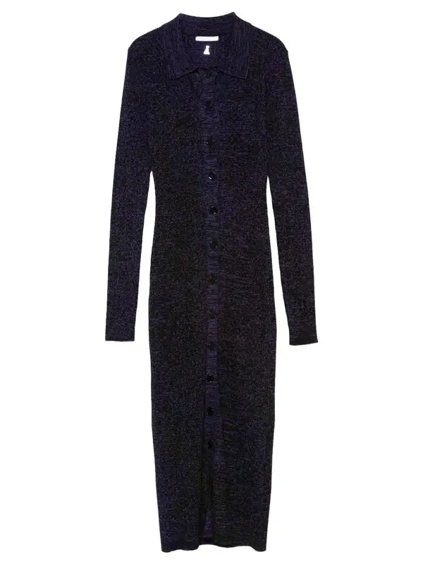 Patrizia Pepe Polo-neck Knitted Midi Dress - Purple