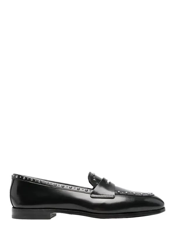 Church's Onyx Met. Studded Penny Loafers - Black
