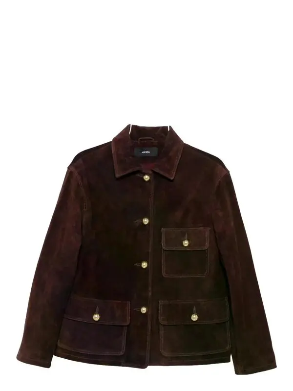 ARMA Flap-pocket Suede Jacket - Brown