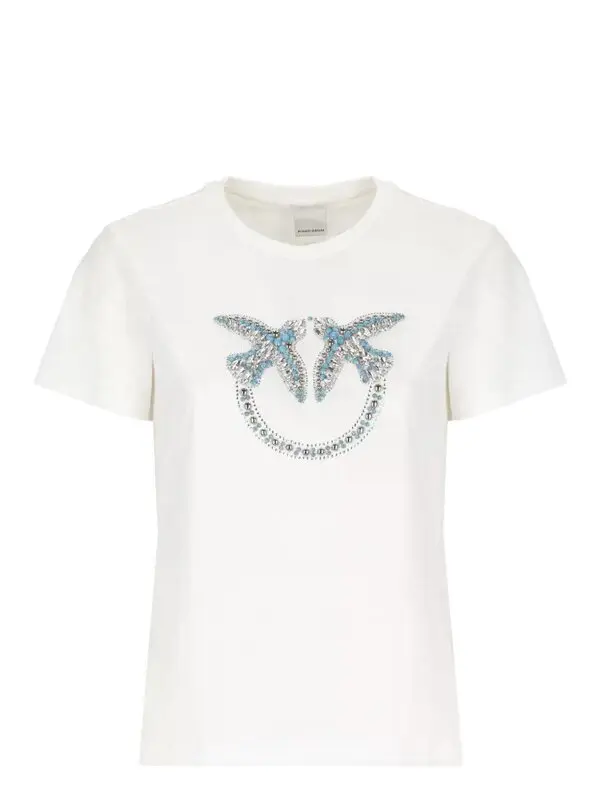 Pinko Love Birds Studded T-shirt - White