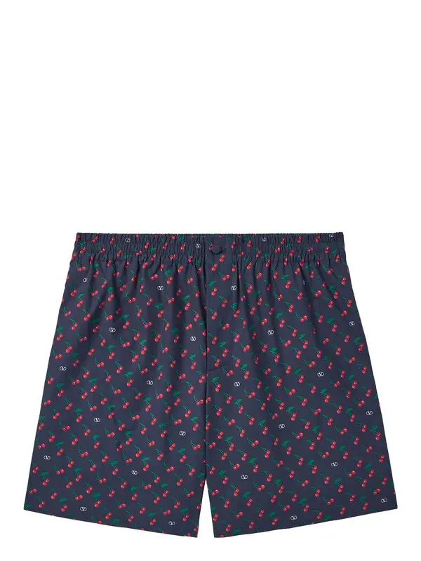 Valentino Garavani Printed Straight-leg Bermuda Shorts - Blue