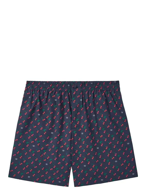 Valentino Garavani Printed Straight-leg Bermuda Shorts - Blue