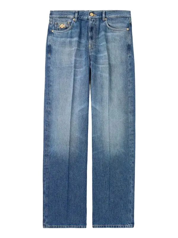 Versace Straight-leg Embellished Jeans - Blue