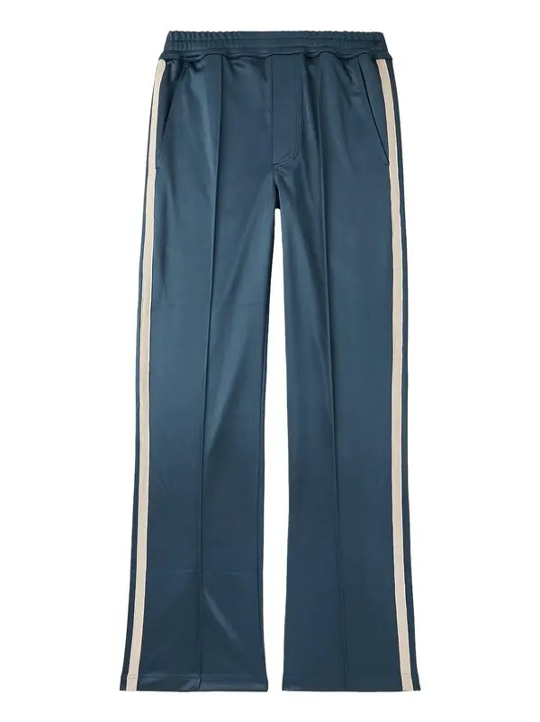 TOM FORD Straight-leg Webbing-trimmed Jersey Track Pants - Blue