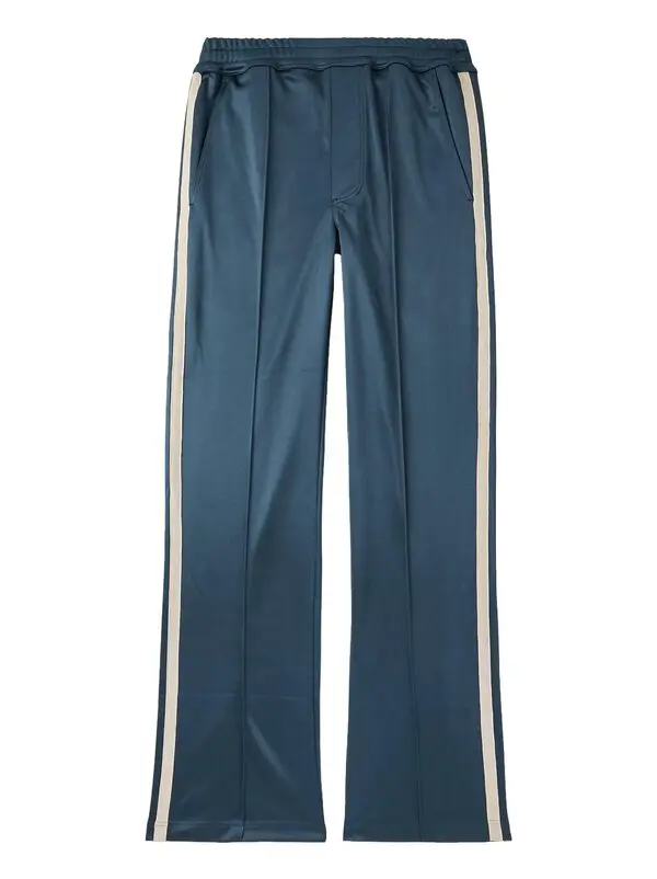 TOM FORD Straight-leg Webbing-trimmed Jersey Track Pants - Blue