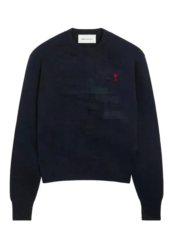 Ami De Coeur Crew-neck Wool Sweater - Blue