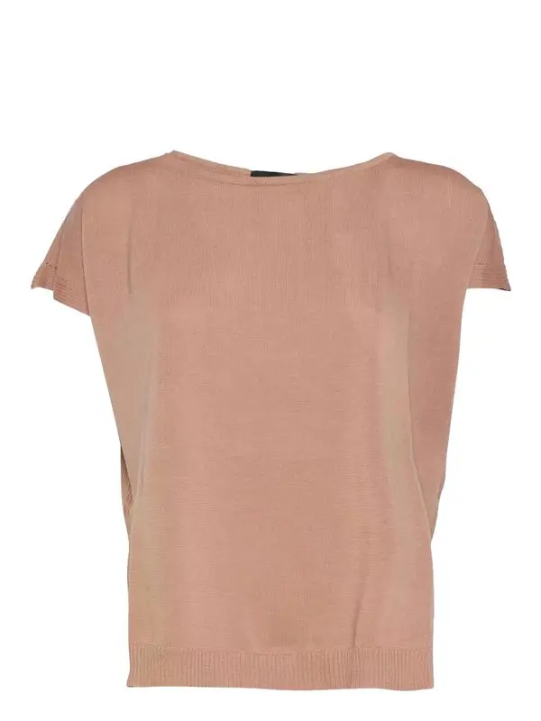 FILIPPO DE LAURENTIIS Short-sleeve Cotton Top - Pink