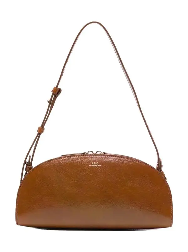 A.p.c. Demi-lune Leather Shoulder Bag - Brown