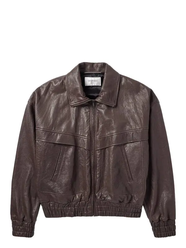 Saint Laurent Leather Jacket - Brown