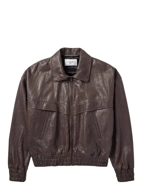 Saint Laurent Leather Jacket - Brown
