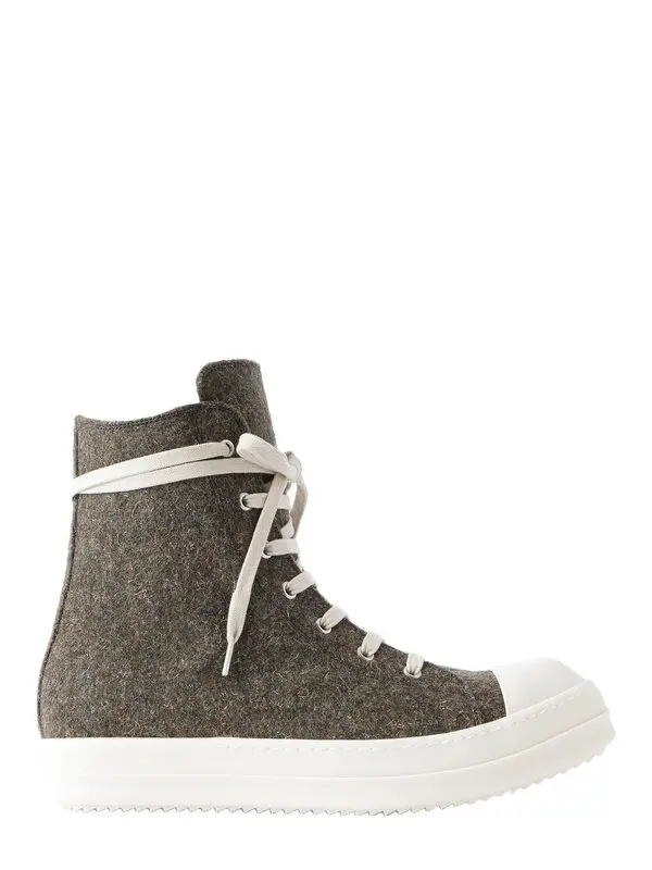 Rick Owens Rugged Wool High-top Sneakers - Green