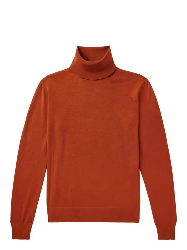 Saint Laurent Wool Rollneck Sweater - Red