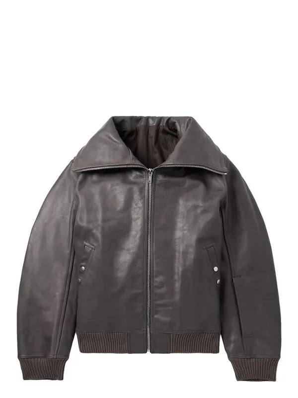 Rick Owens Blixa Leather Jacket - Brown