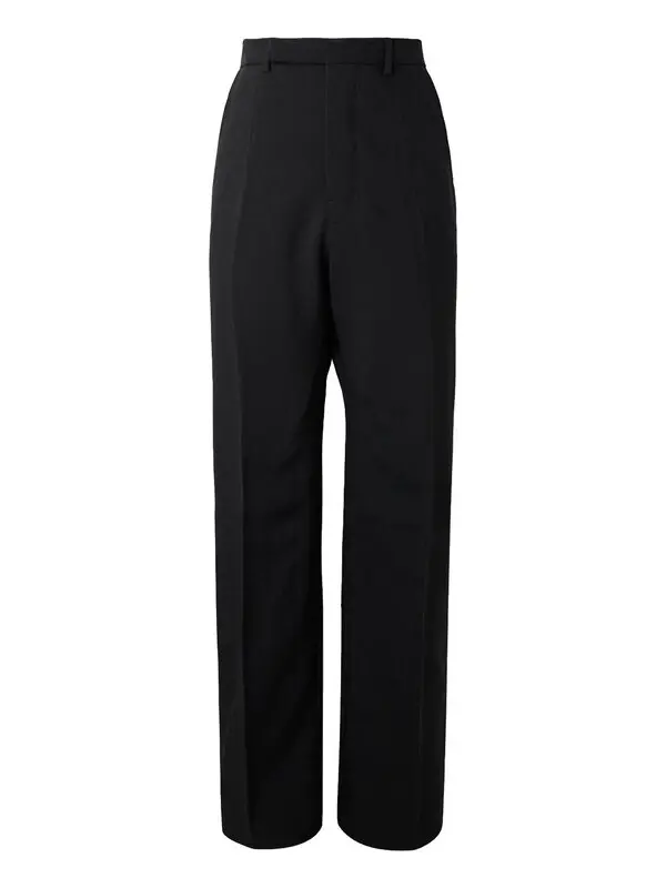 Rick Owens Geth Straight-leg Grain De Poudre Wool Trousers - Black