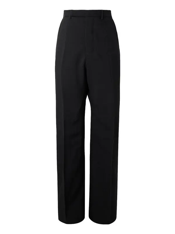 Rick Owens Geth Straight-leg Grain De Poudre Wool Trousers - Black