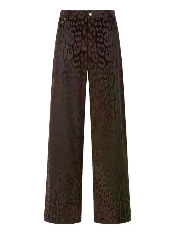 Roberto Cavalli Printed Corduroy Trousers - Brown