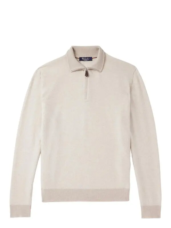 Loro Piana Roadster Cashmere Half-zip Sweater - Neutrals