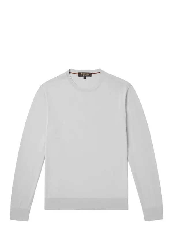 Loro Piana Ice Wish™ Sea Island Cotton Sweater - Gray
