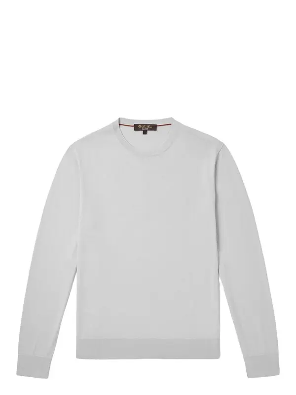 Loro Piana Ice Wish™ Sea Island Cotton Sweater - Gray
