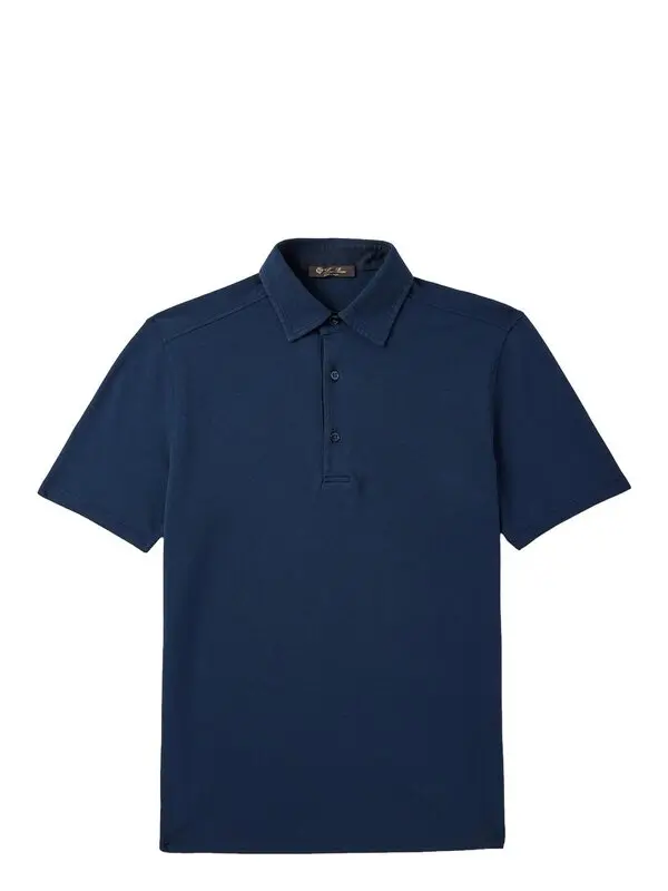 Loro Piana Garment-dyed Cotton-piqué Polo Shirt - Blue