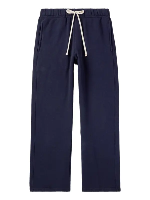 LES TIEN Heavyweight Structured-fleece Cotton-jersey Sweatpants - Blue