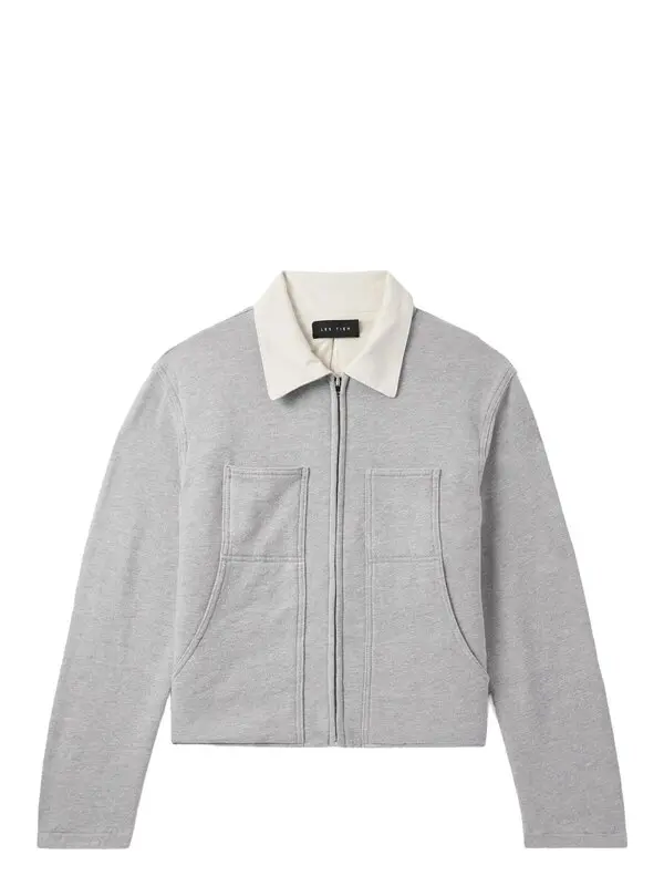 LES TIEN Cotton-jersey Zip-up Jacket - Gray