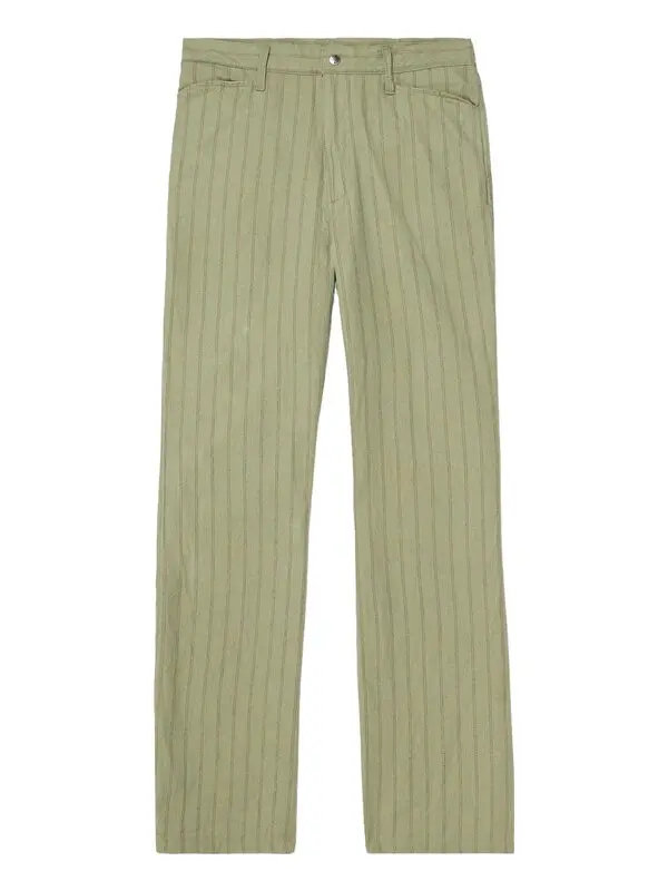Kapital Gibson Striped Twill Trousers - Green
