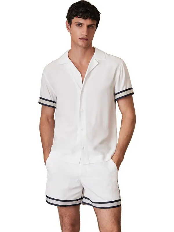 REISS Valbonne | Ché Stripe-cuff Shirt - White