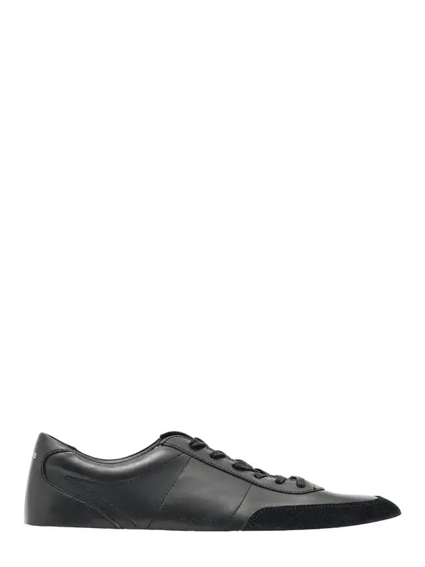 REISS Finton Bonded-leather Low-top Trainers - Black