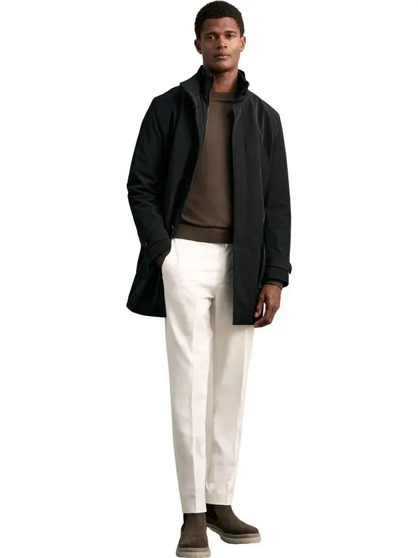 REISS Hybrid Overcoat With Removable Gilet - Black