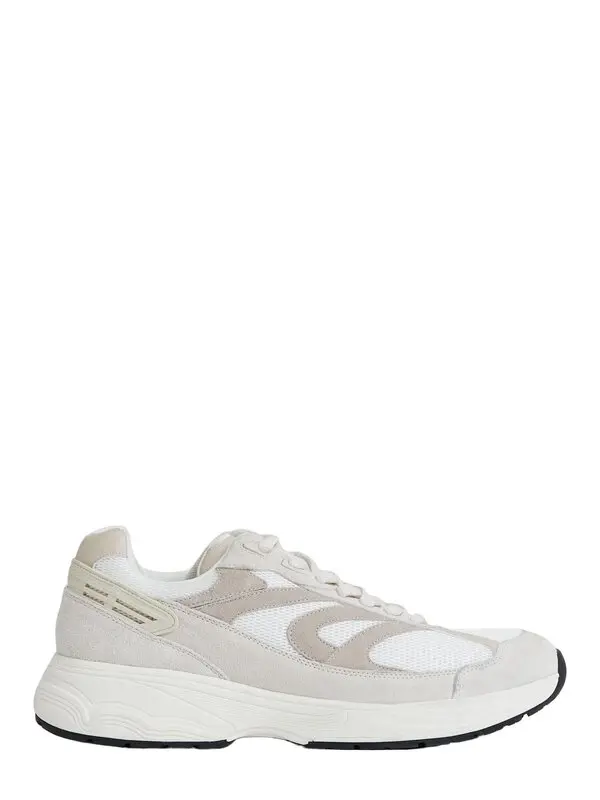 REISS Panelled Running Trainers - Off White/stone