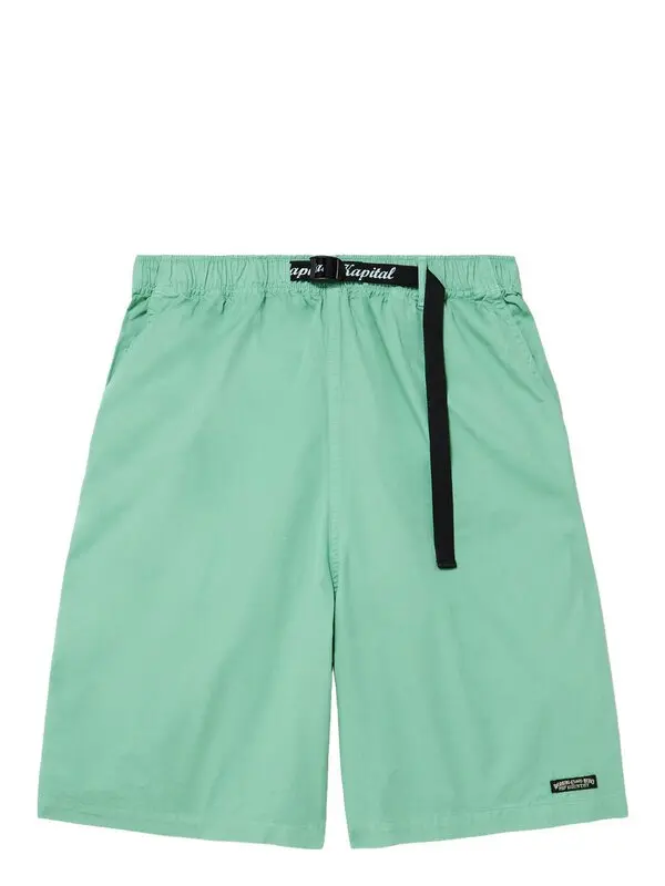Kapital Cotton-twill Wide-leg Shorts - Green