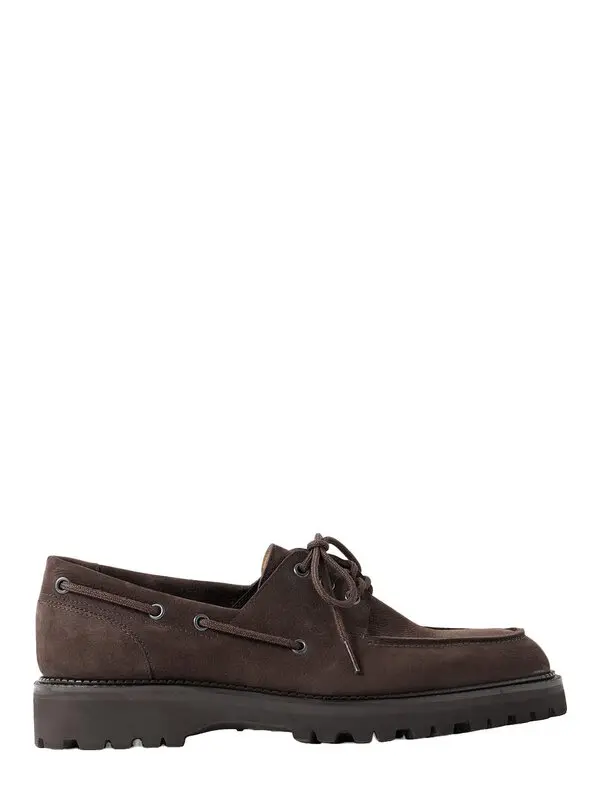 John Lobb Tide Nubuck Boat Shoes - Brown