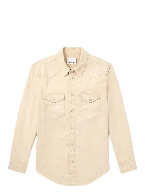 MARANT Vasco Cotton Western Shirt - Neutrals