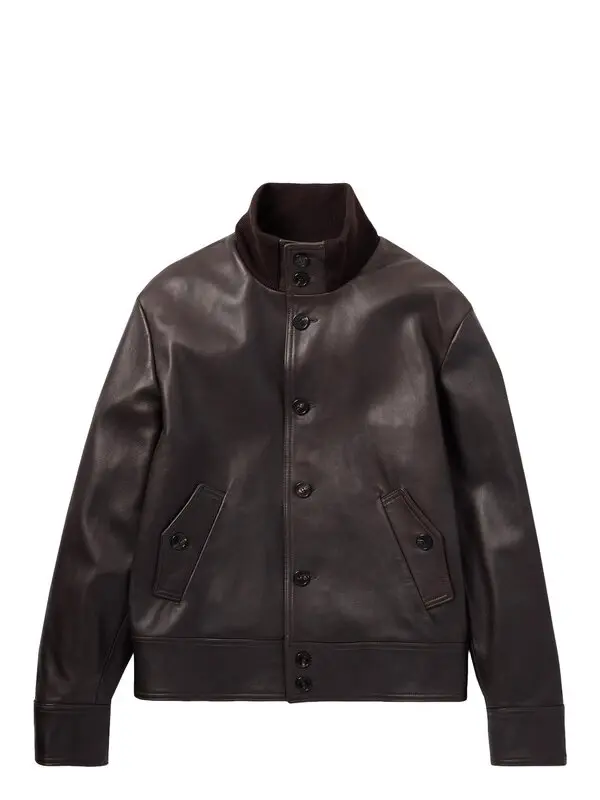 SLOWEAR Leather Jacket - Brown