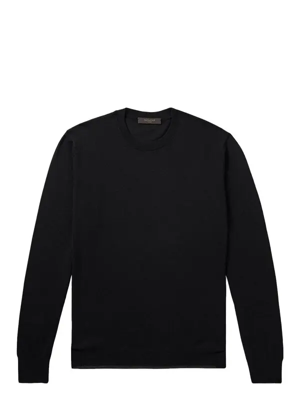 SLOWEAR Zanone Slim-fit Cashmere And Silk-blend Sweater - Black