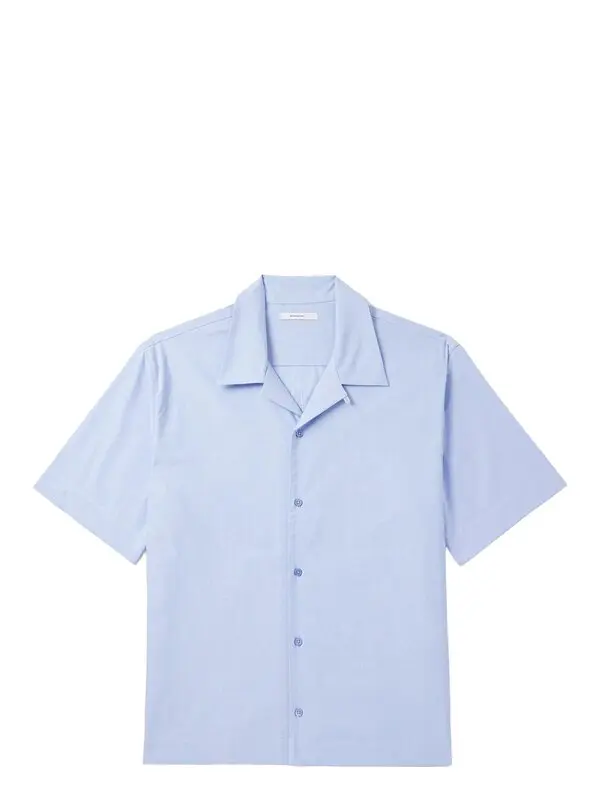 Givenchy Convertible-collar Logo-appliquéd Cotton Oxford Shirt - Blue