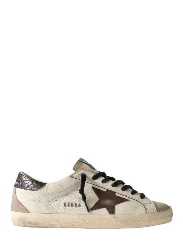 Golden Goose Super-star Distressed Leather Sneakers - Neutrals