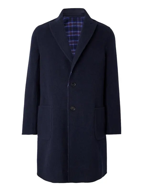 Etro Reversible Wool-blend Felt Coat - Blue
