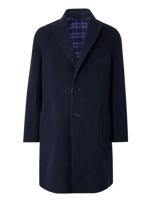 Etro Reversible Wool-blend Felt Coat - Blue