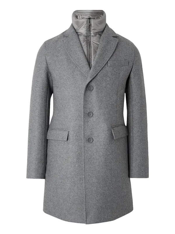 Herno Convertible Padded Wool-blend And Quilted Shell Coat - Gray