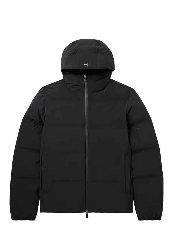 Herno Quilted Stretch-nylon Hooded Down Jacket - Black