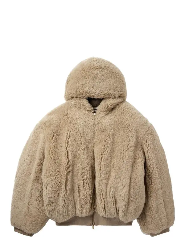 Fear Of God Alpaca And Cotton-blend Hooded Bomber Jacket - Brown