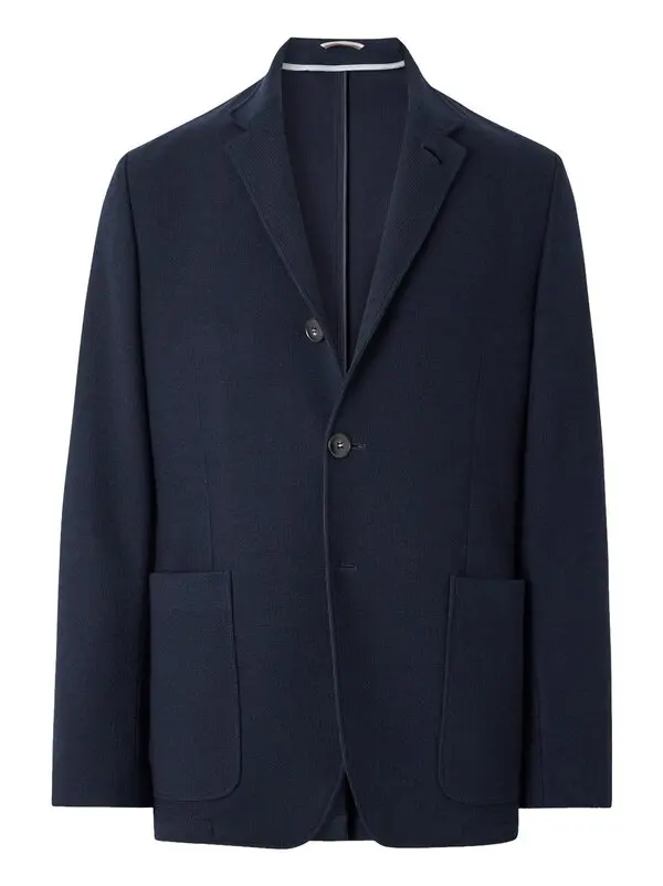 Canali Wool And Cotton-blend Field Jacket - Blue